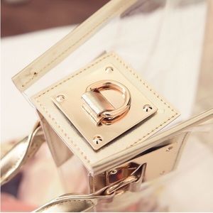 Bags | Transparent Clear Gold Shoulder Bag With Strap | Poshmark